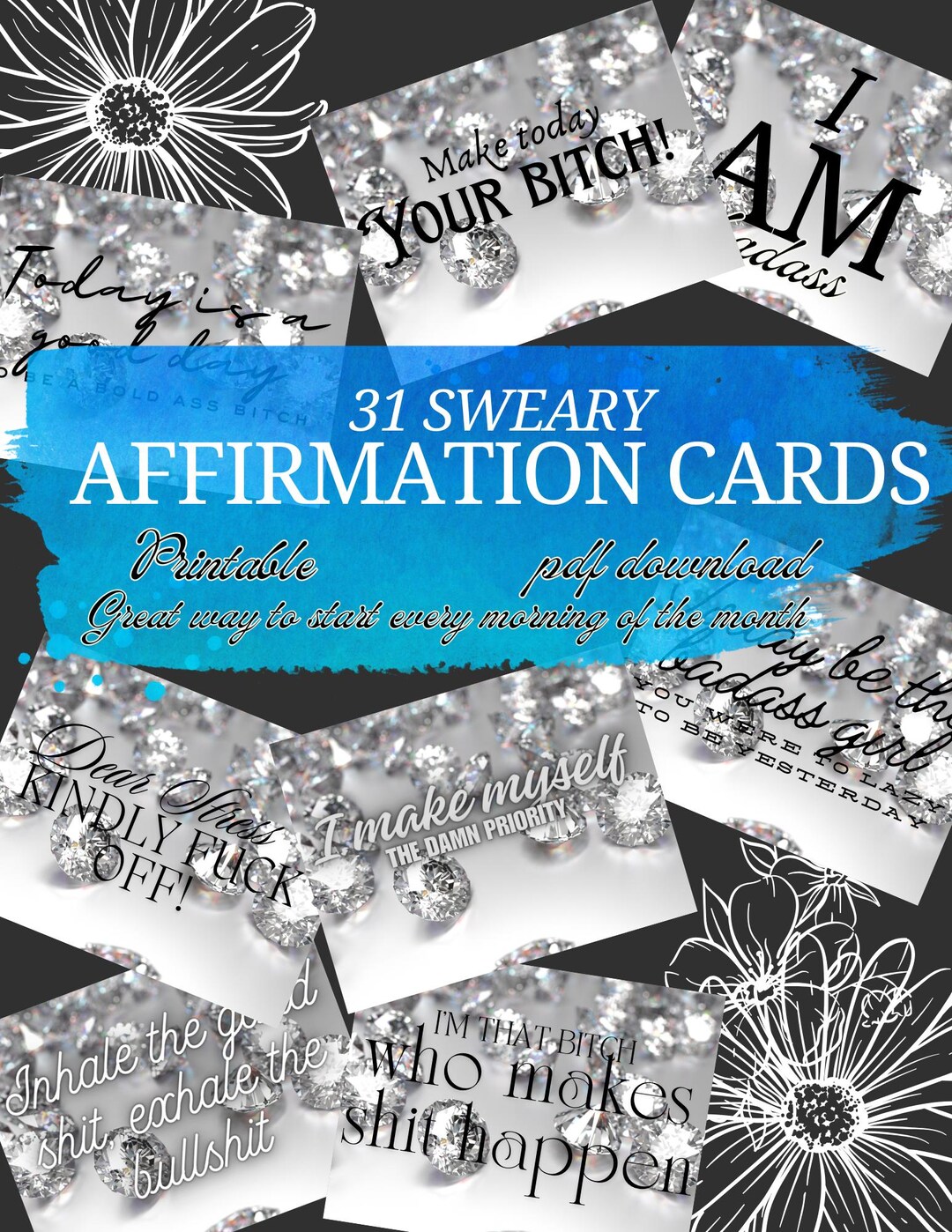 Printable Sweary Affirmation Cards - Etsy