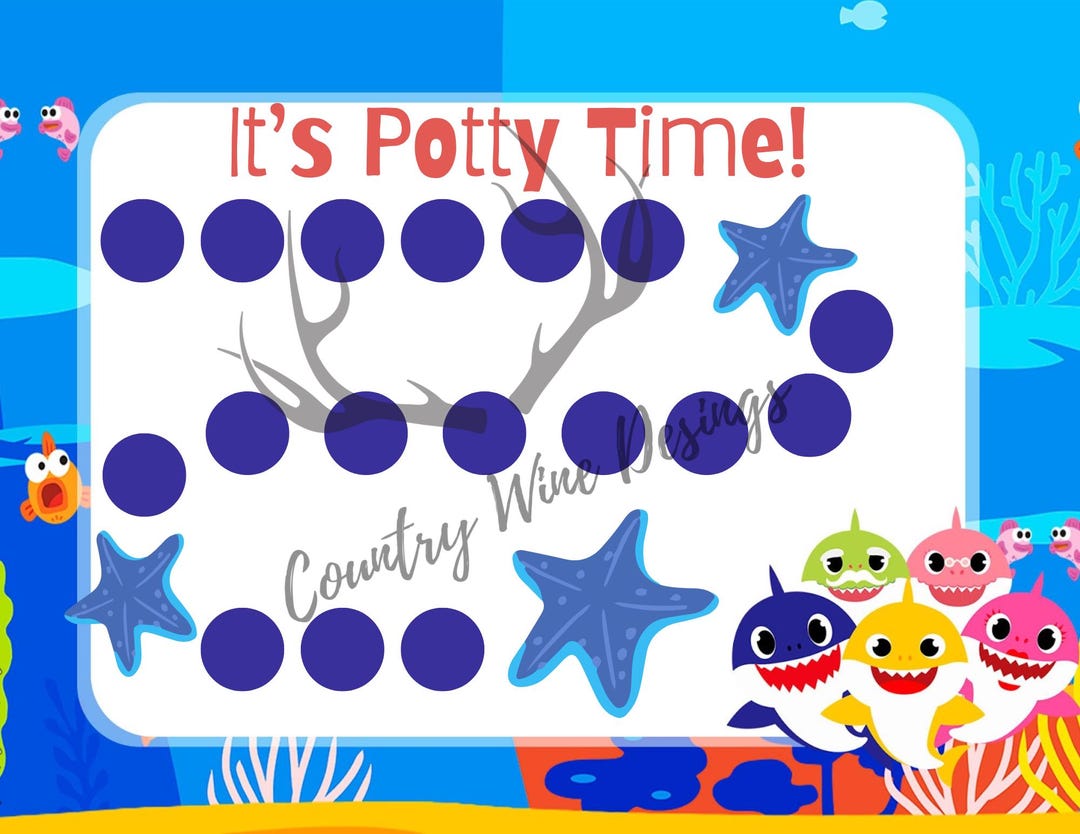 Bluey Stickers Potty Training Baby Shark Potty Toilet Training Reward ...
