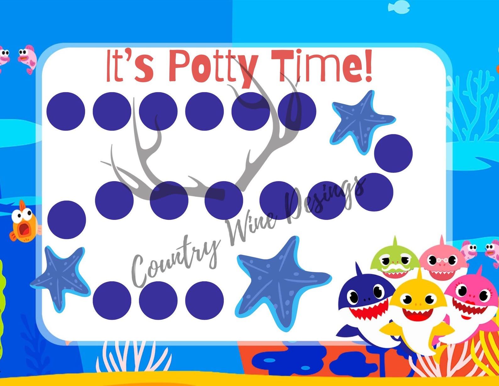Baby Shark Potty Training Chart - Etsy