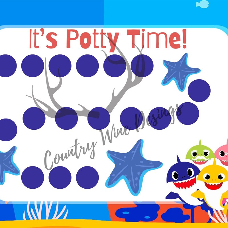 Potty Training Chart Baby Shark - Etsy
