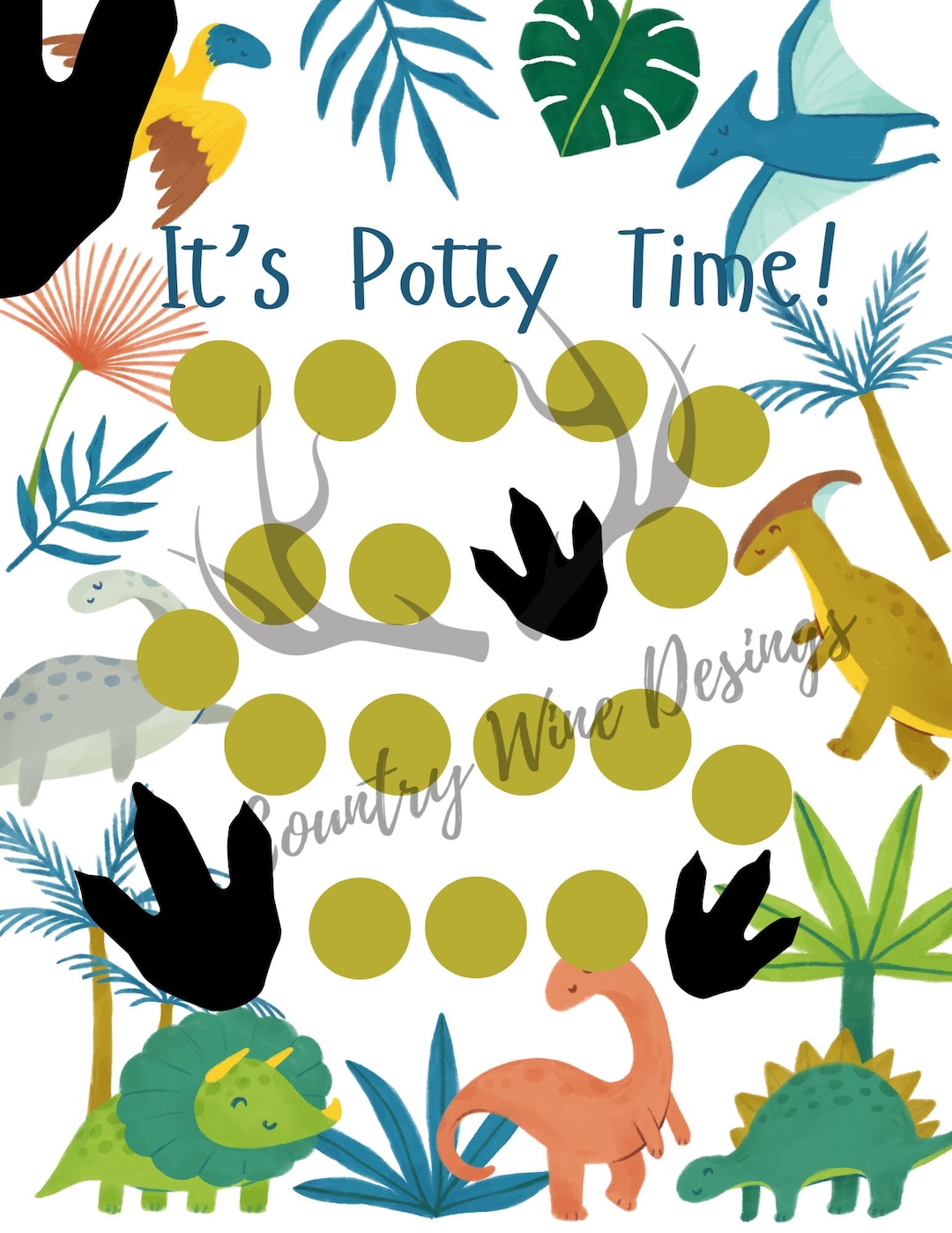 Dinosaur Potty Chart Printable - Etsy