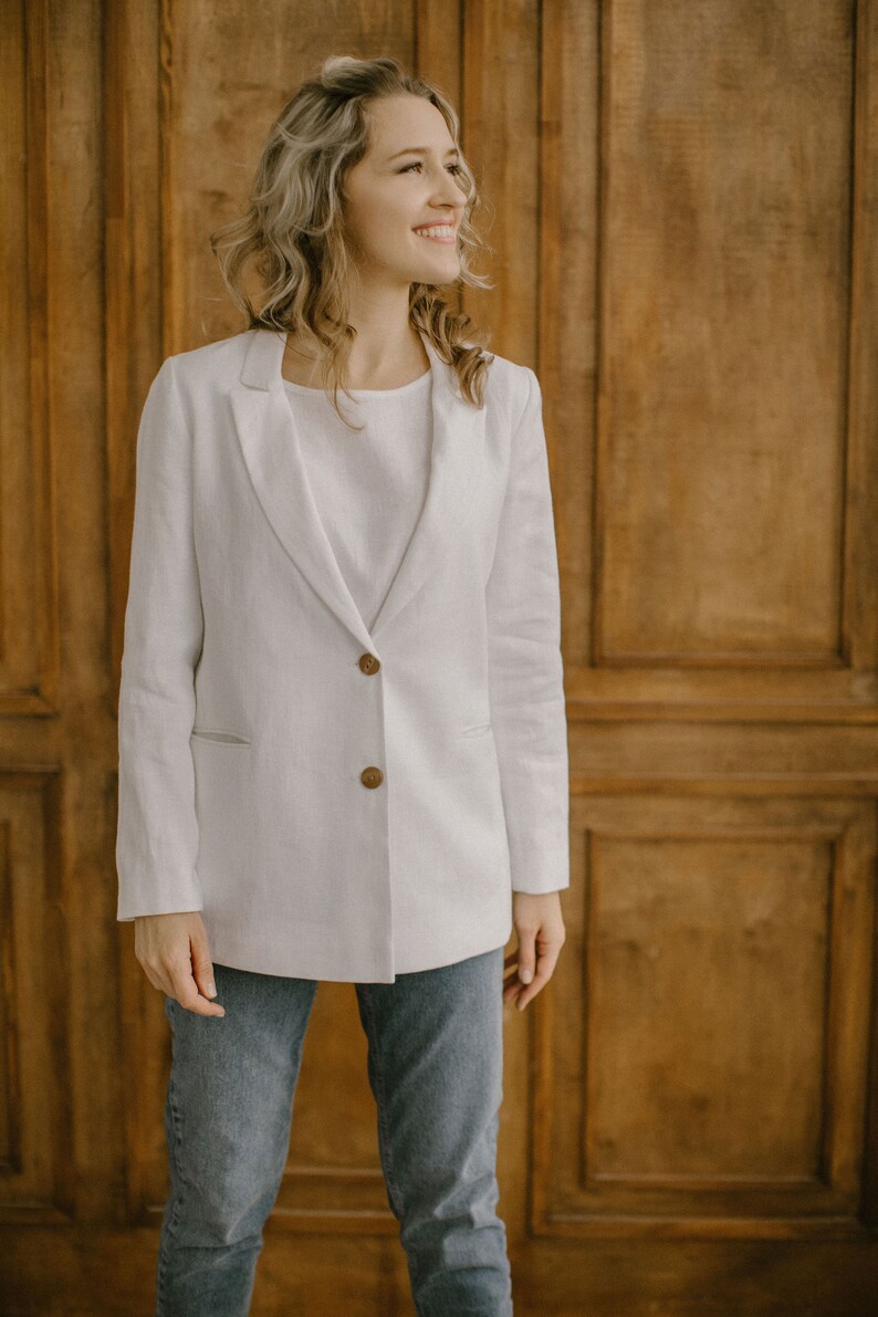 Linen Jacket Linen Blazer Linen Overcoat Linen Coat Flax - Etsy