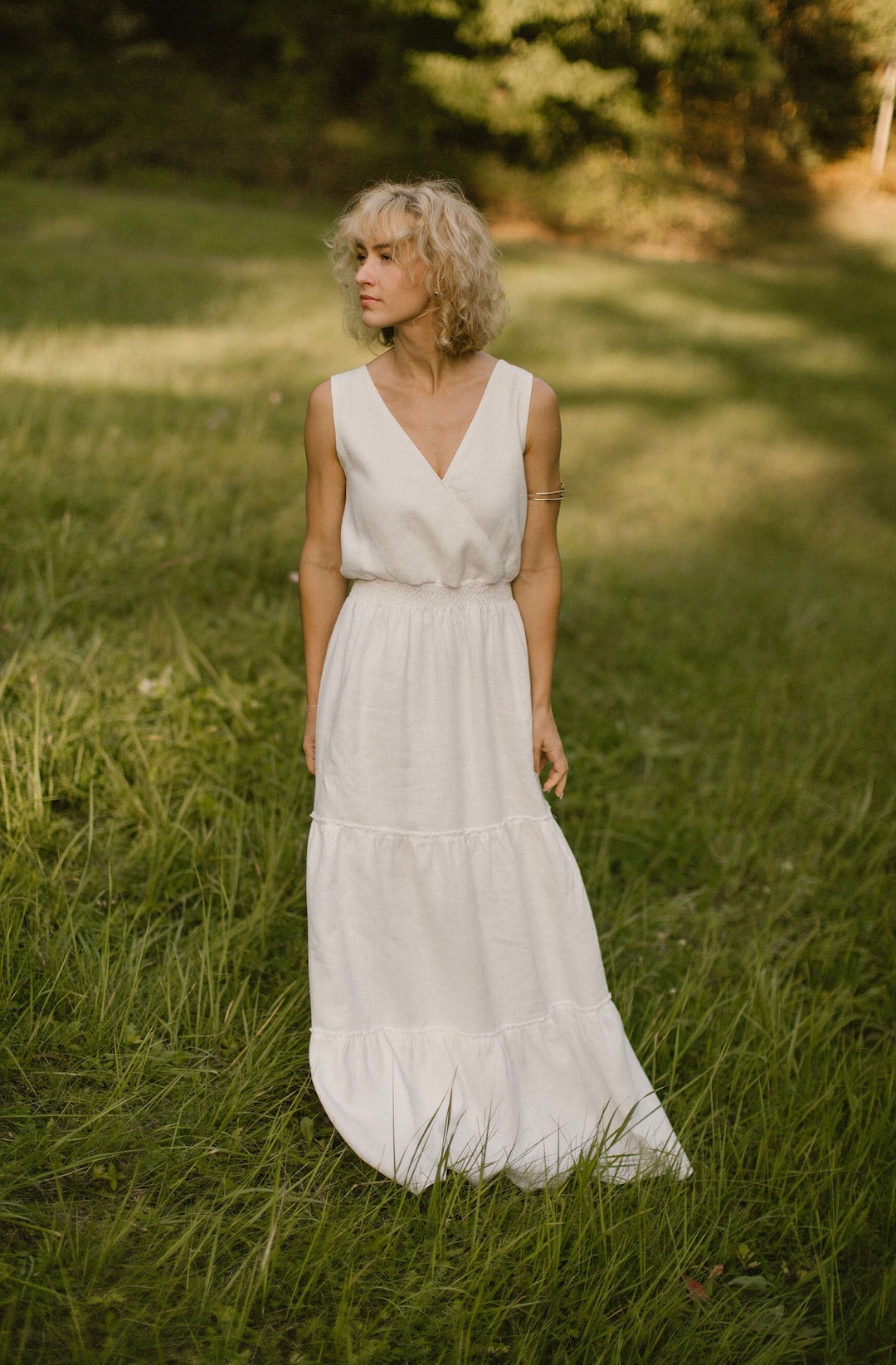 Simple Wedding Dress, V-neck Wedding Dress, Modest Wedding Dress ...