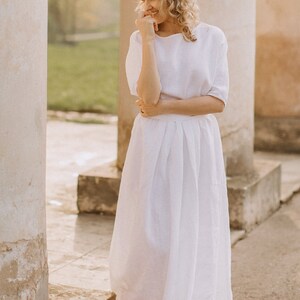 Relaxed Linen Wedding Dress, Bespoke Wedding Attire, Loose Fit Modest ...