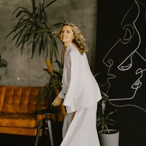 Elegant Linen Bridal Jacket: Fall Wedding Overcoat for Stylish Brides ...