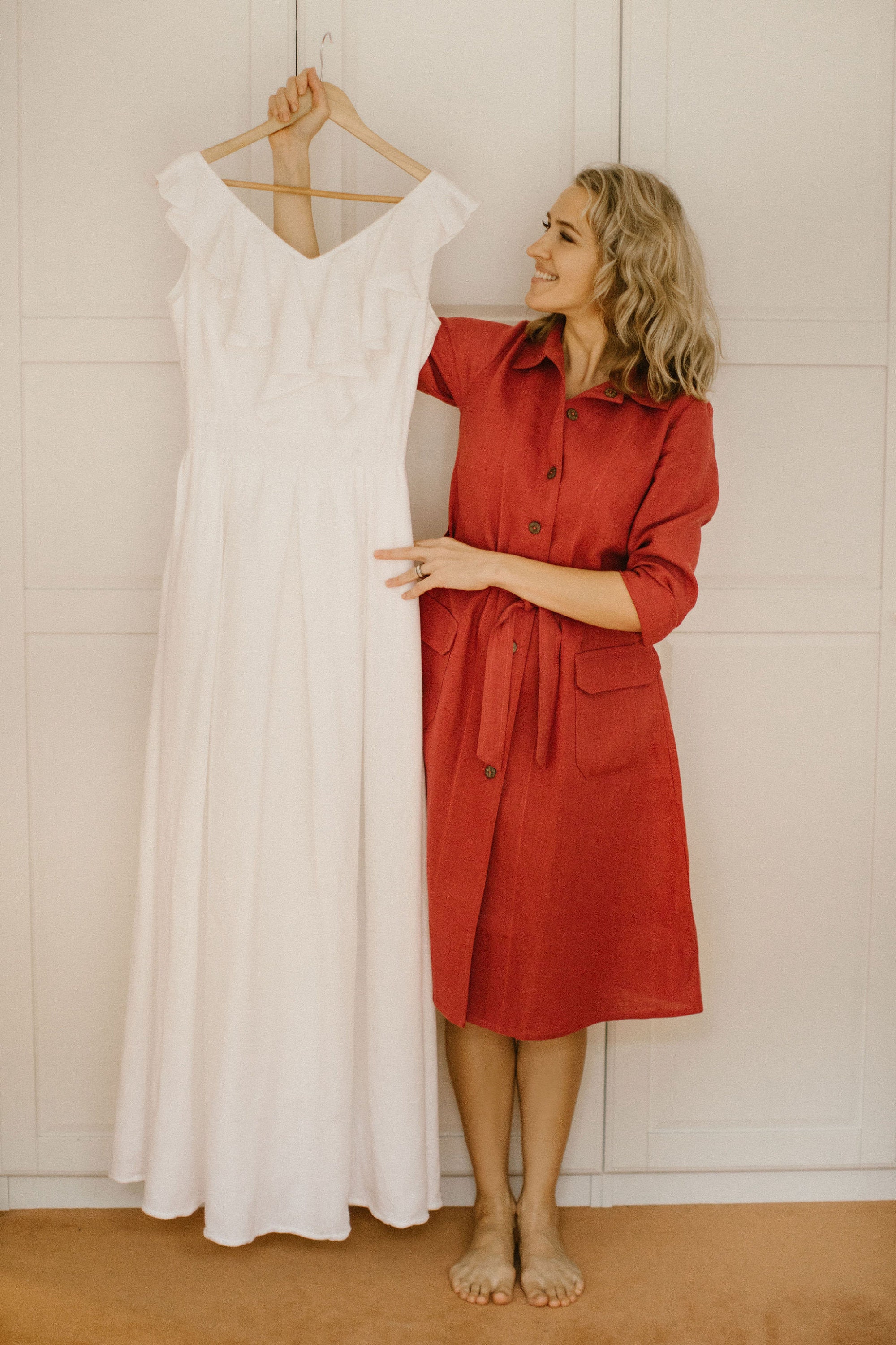 Ethereal A-line Goddess Wedding Dress: Rustic Forest Linen Gown for ...