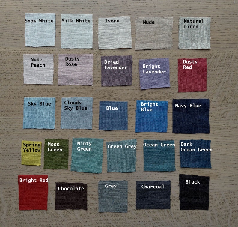 Linen Color Samples. 30 Colors Included. - Etsy