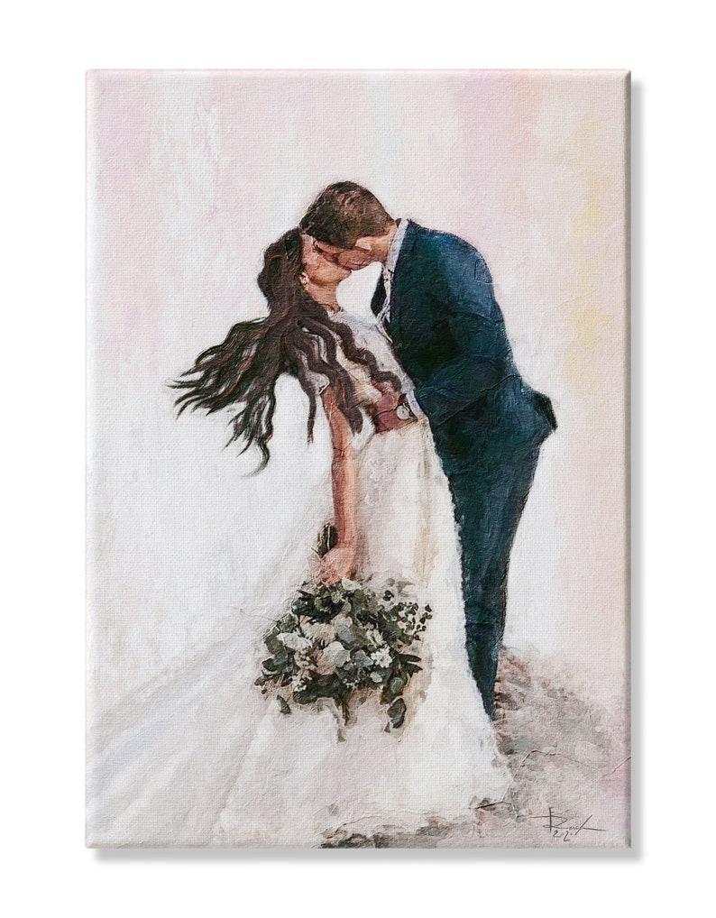 Bride and Groom Custom Painting on Canvas 100% hand painted | Etsy
