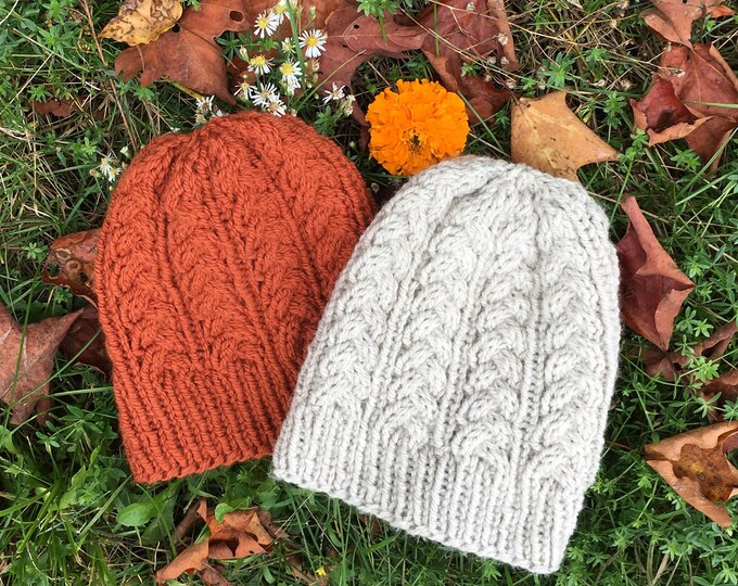 KNITTING PATTERN, Knit Hat Pattern, Cabled Hat, Cabled Hat Pattern ...