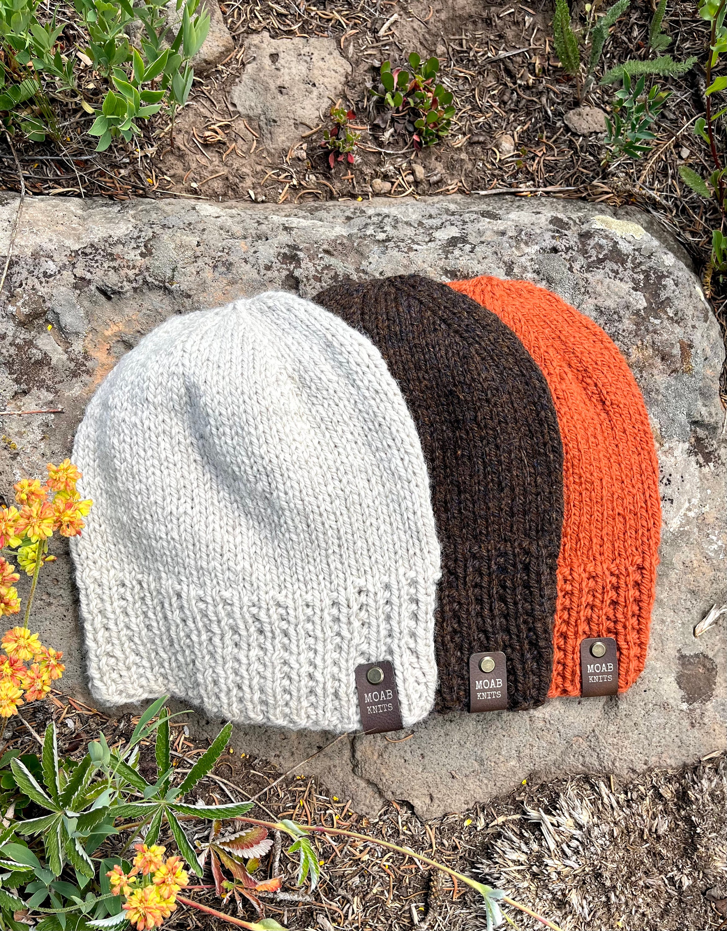 Western Slope Slouch Knit Hat Pattern: Bulky Yarn, Textured Brim (PDF ...