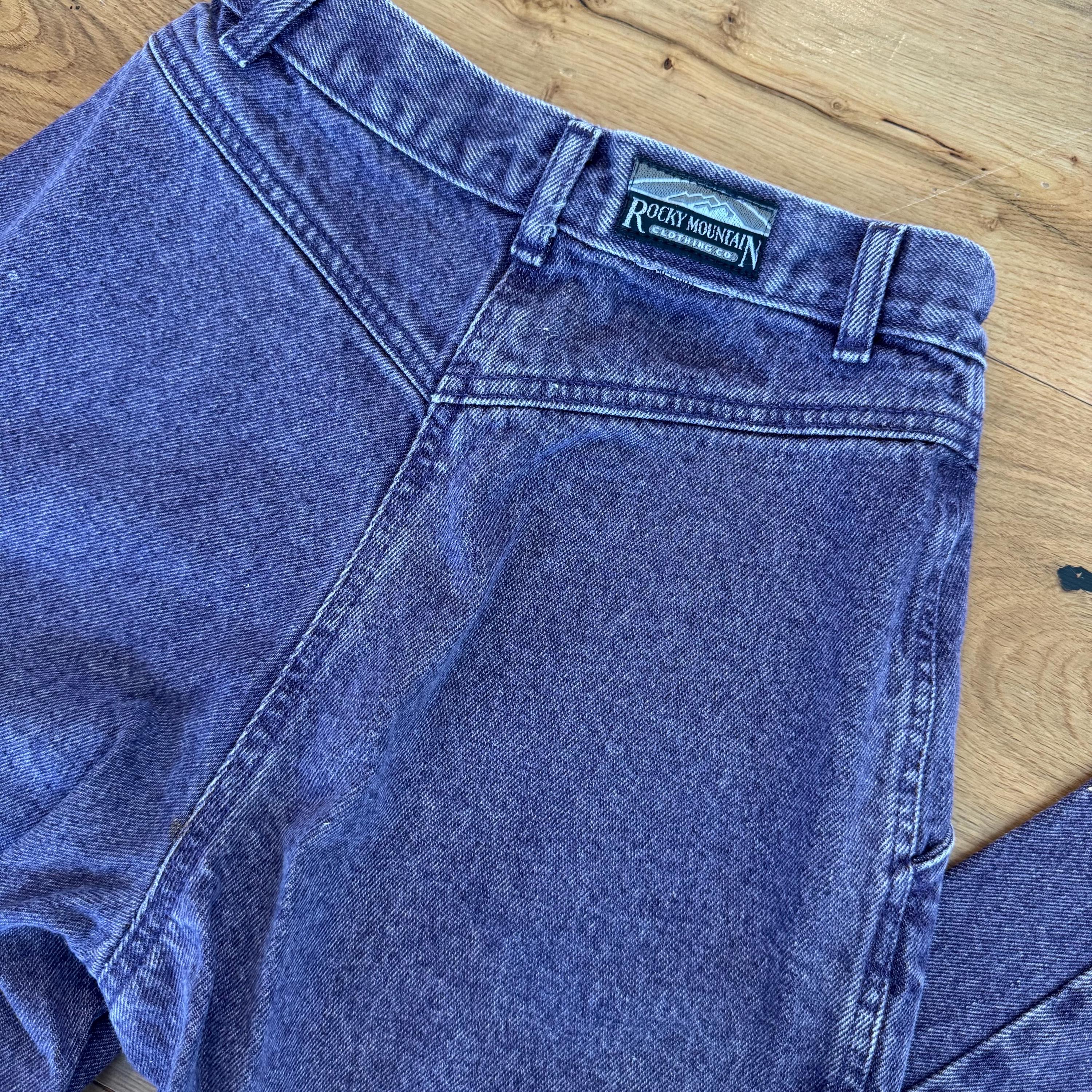 Vintage Rocky Mountain Purple Acid Wash Bareback Western Jeans W24 ...
