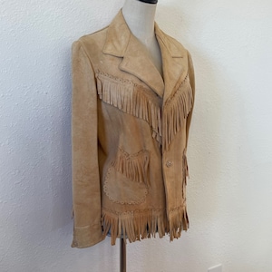 Vintage Western Handmade Light Tan Leather Fringe Jacket - Etsy