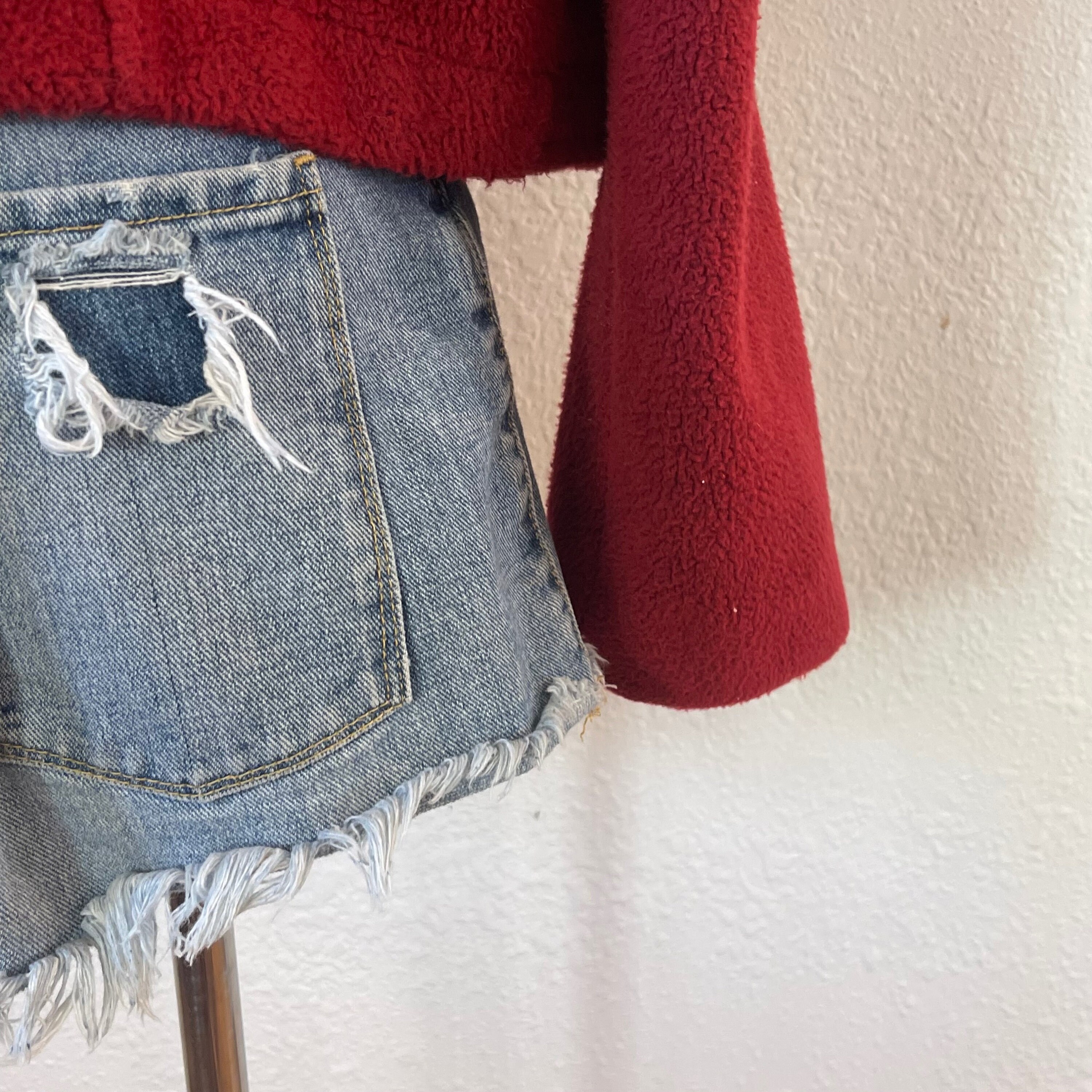 Vintage Brick Red Cozy Double Breasted Weskit Jacket With Silver ...