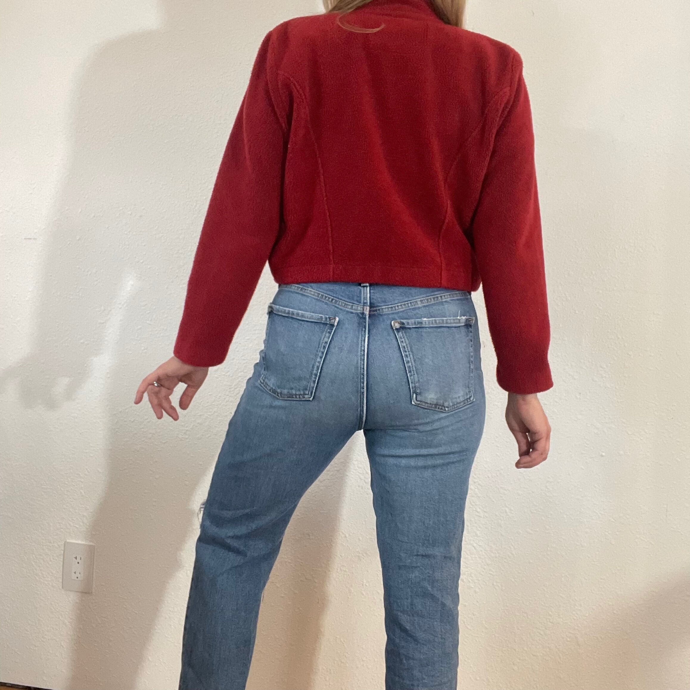 Vintage Brick Red Cozy Double Breasted Weskit Jacket With Silver ...