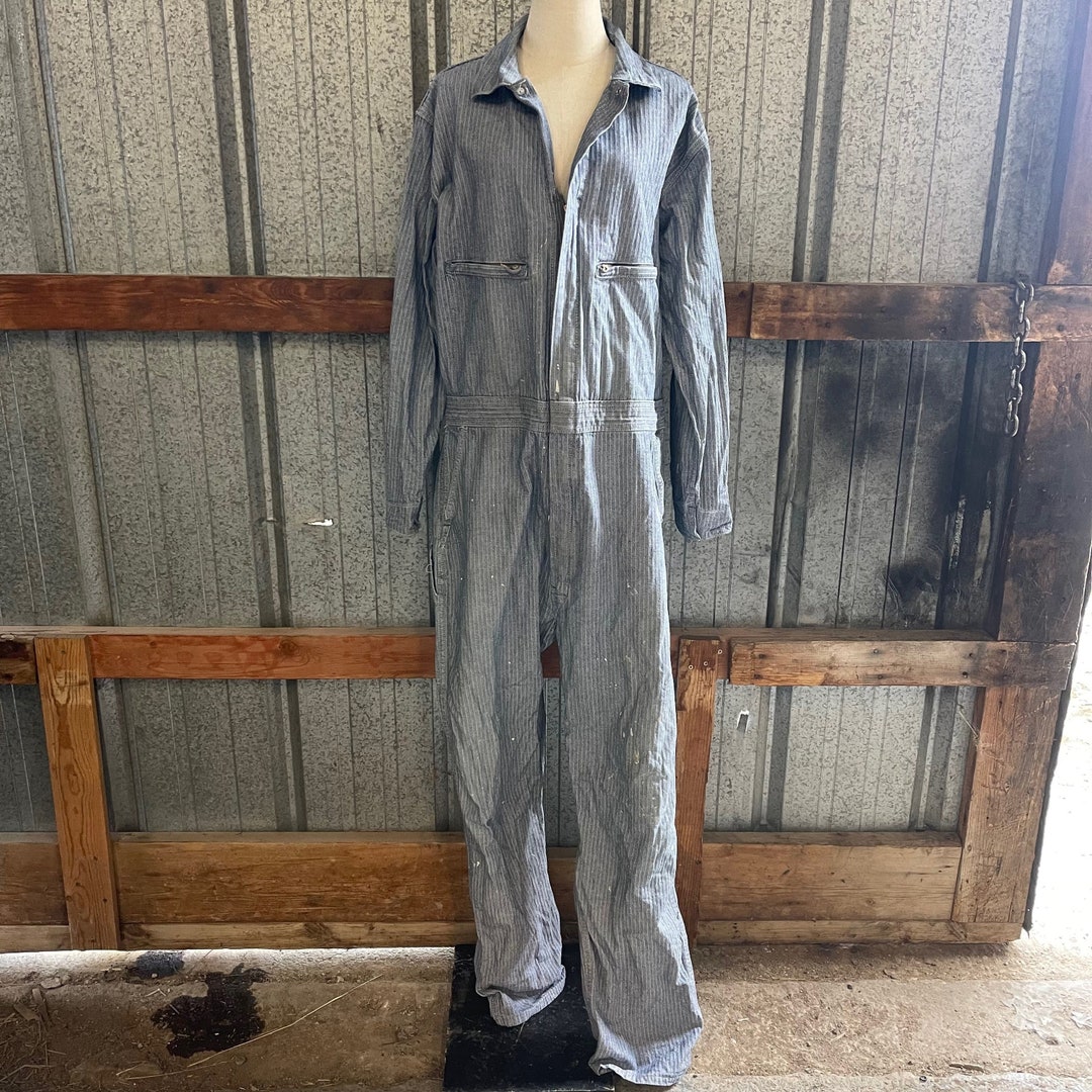Vintage Key Railroad Stripe Unisex Work Coveralls - Etsy