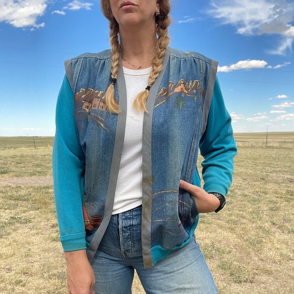 Turquoise Denim Jacket - Etsy