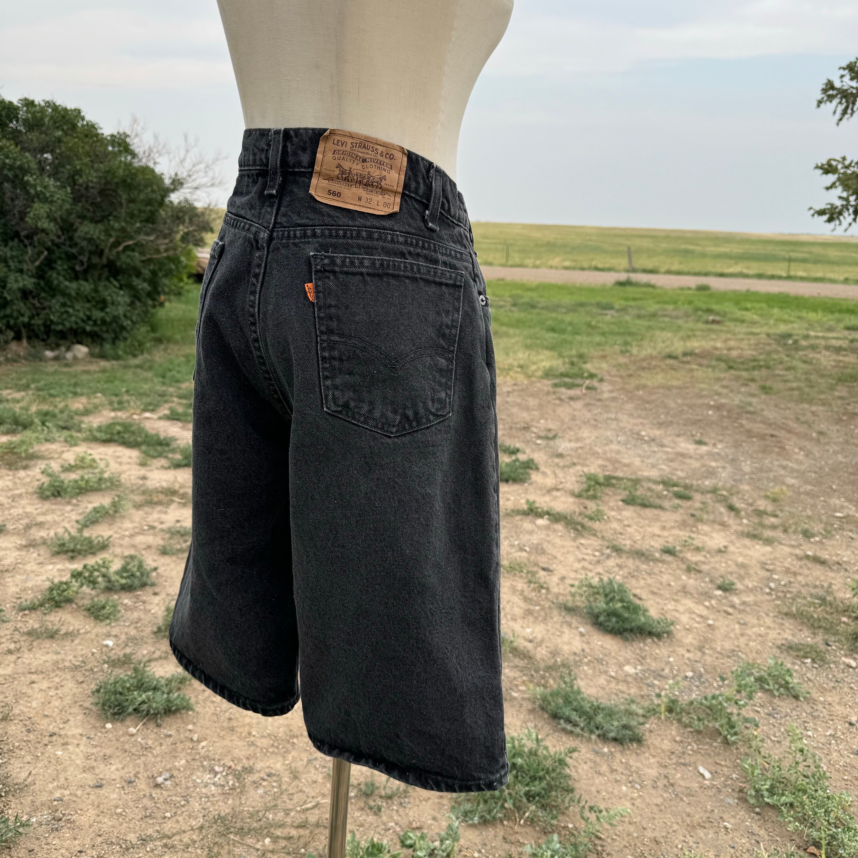 Vintage 90s Levis 560 Orange Tab Made in USA Black Jorts Vintage 90s Levis 560 Orange Tab Made in USA Black Jorts