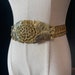 Vintage Metallic Gold Wide Braided Belt With Gold Double Butterfly ...