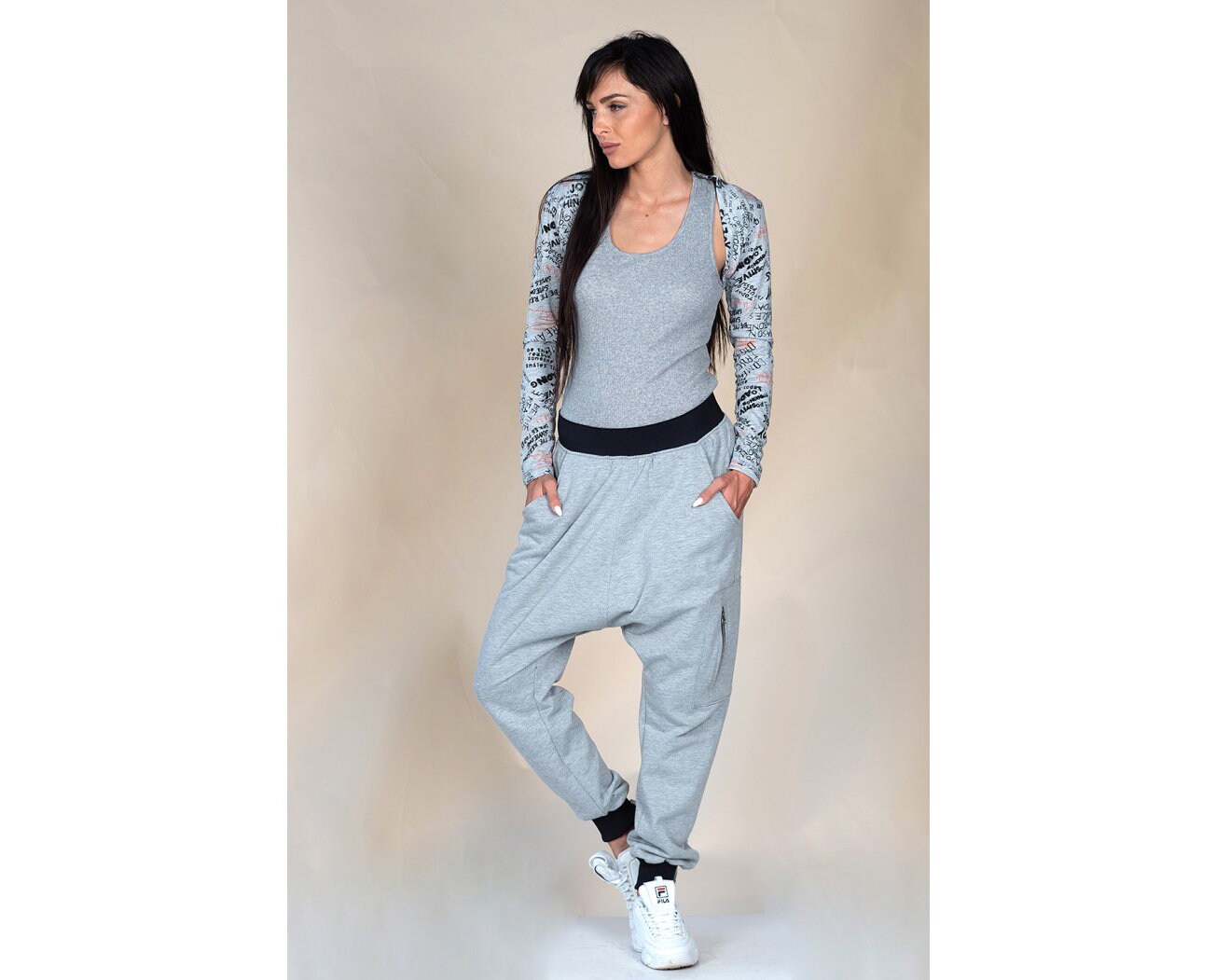 Black Drop Crotch Pants, With Long Legs - Etsy