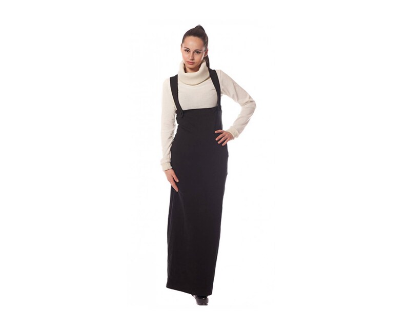 Black Pinafore / Long Pinafore / Floor Length Pinafore / Winter ...