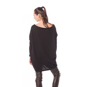 Black Jumper Plus Size, Black Plus Size Sweater, Loose Jumper, Knitted ...