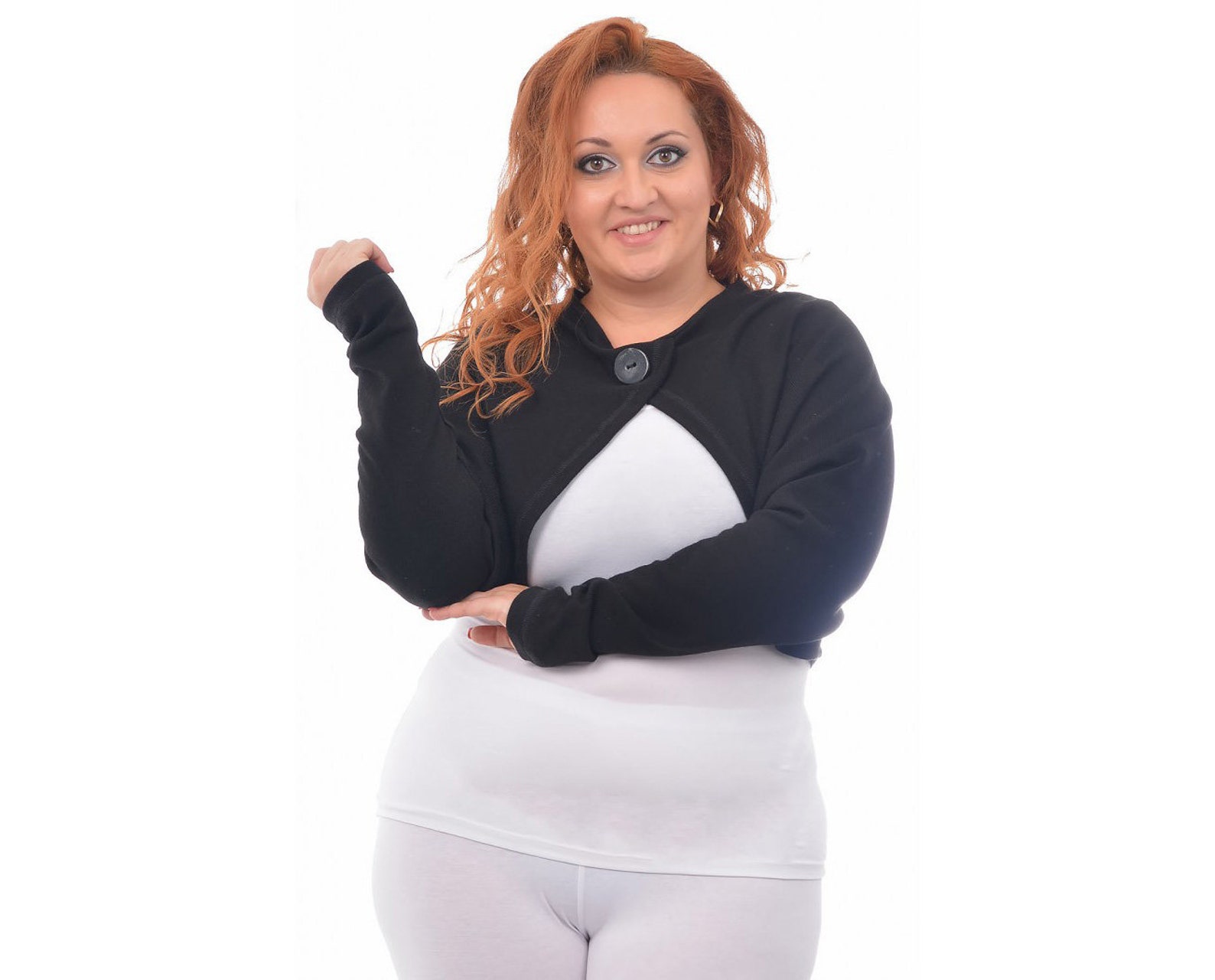 Black Knitted Bolero, Knitted Shrug, Plus Size Bolero, Maxi Bolero ...