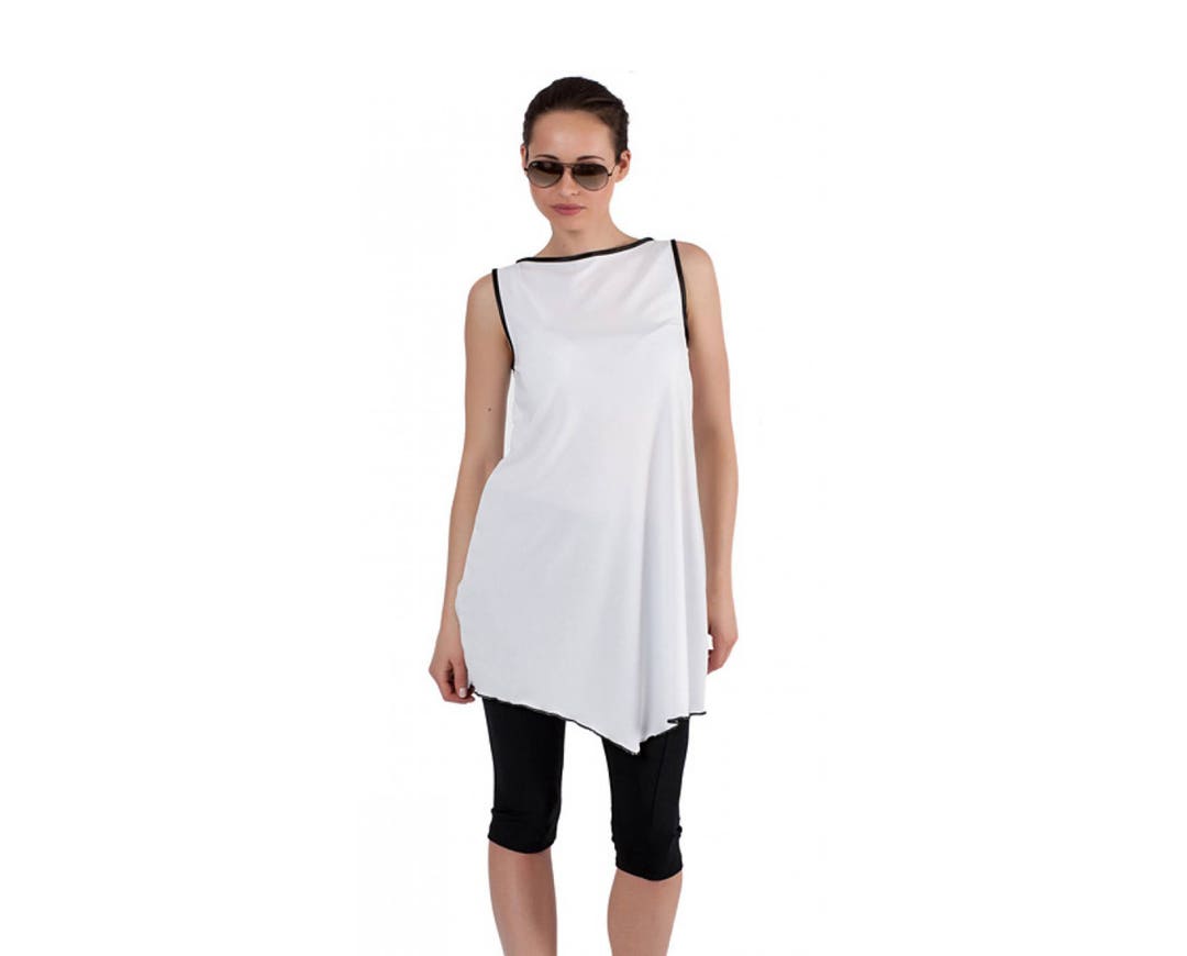 Asymmetrical Tunic, White Tunic, Plus Size Tunic, Oversize Tunic, Maxi ...