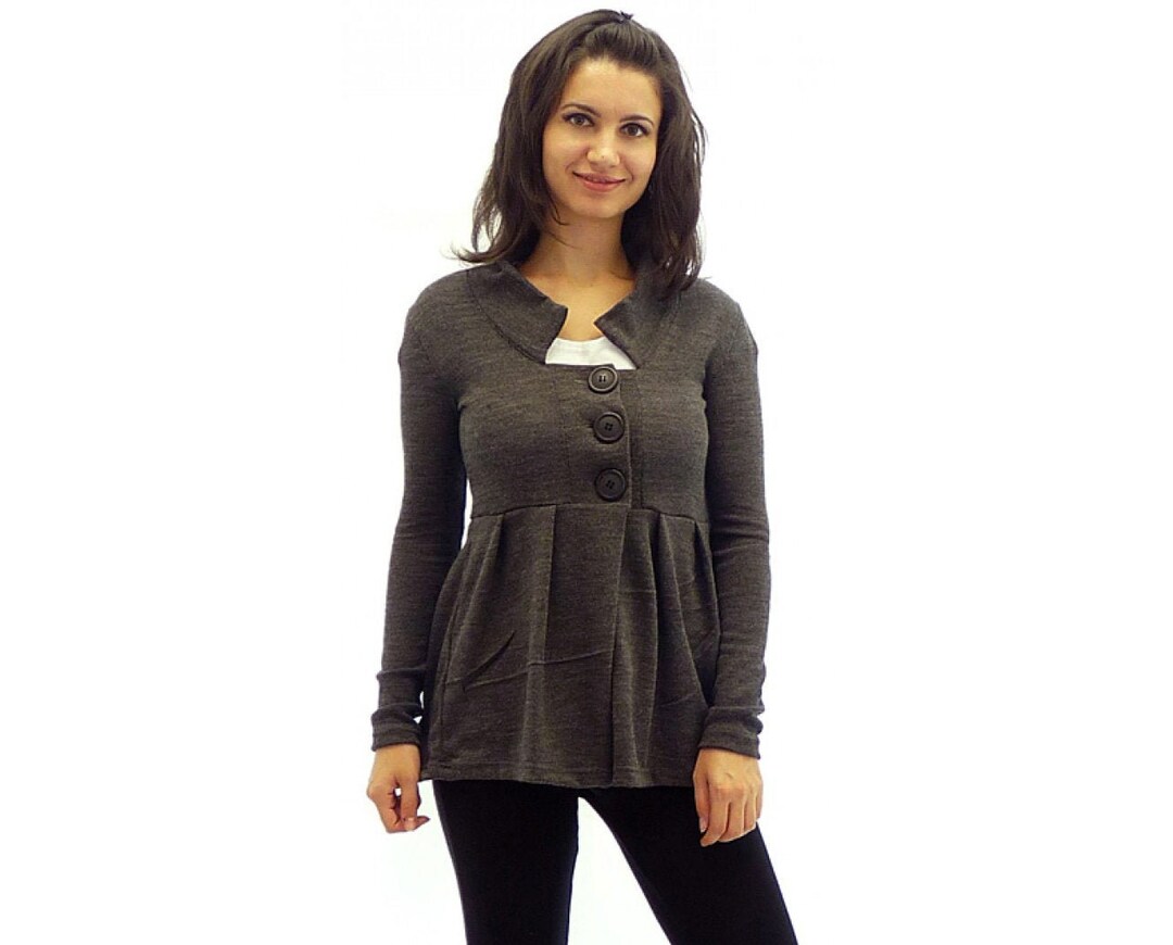 Gray Cardigan, Flared Cardigan, Plus Size Cardigan, Oversize Cardigan ...