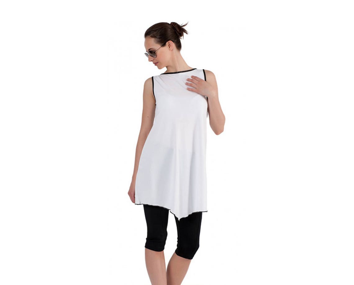 Asymmetrical Tunic, White Tunic, Plus Size Tunic, Oversize Tunic, Maxi ...