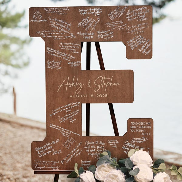 Initial Guest Book - Etsy