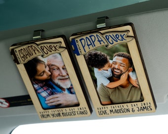 Father's Day Gift, Gift for Dad, Fathers Day, Car Visor Clip, Photo Car ...