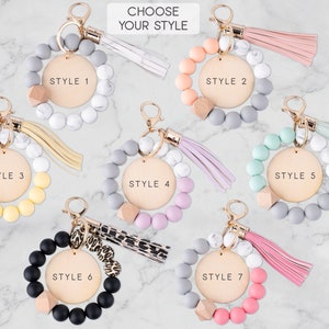 Bead Bracelet Personalized, Bead Keychain, Boho Keychain, Gifts for Her ...