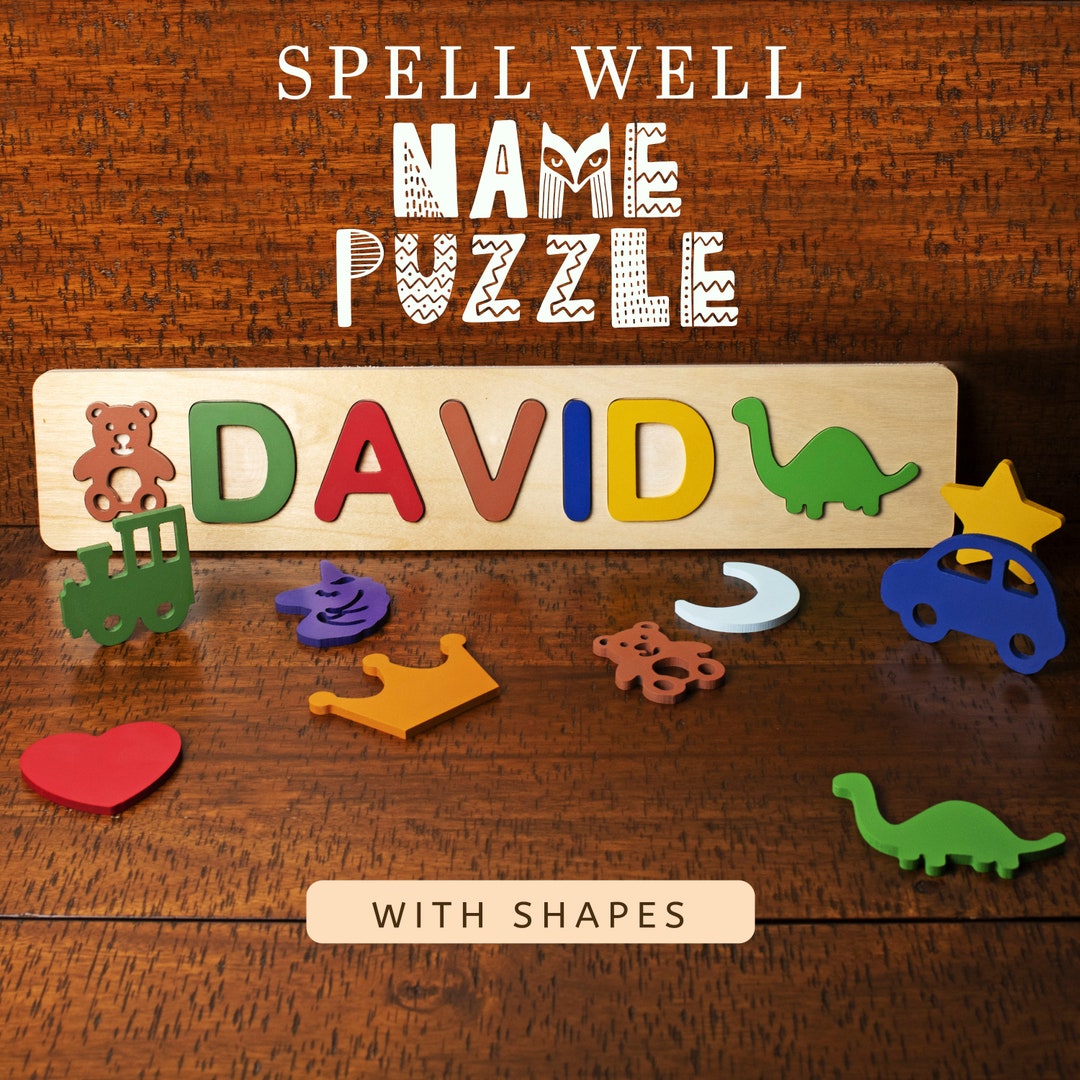 Solid Wood Name Puzzle up to 12 Letters, Baby Gift, Custom Wooden Toys ...