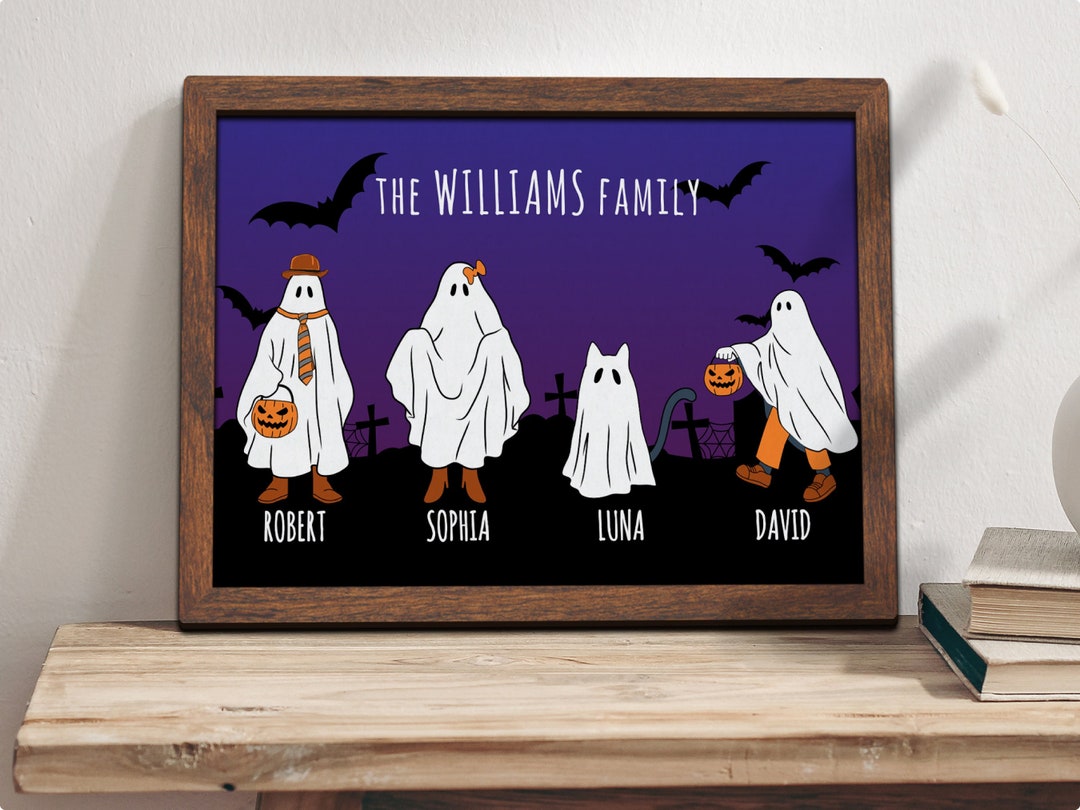 Personalized Ghost Family Sign Halloween, Halloween Sign Family ...
