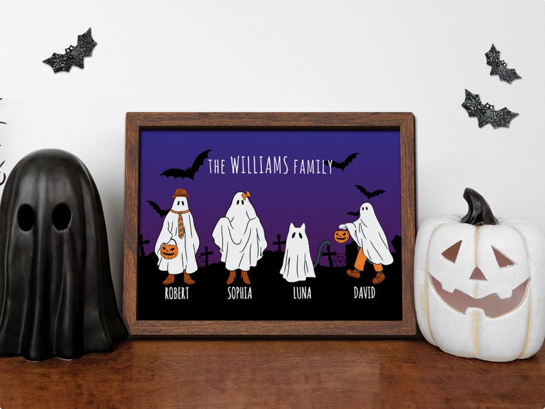 Personalized Ghost Family Sign Halloween, Halloween Sign Family ...