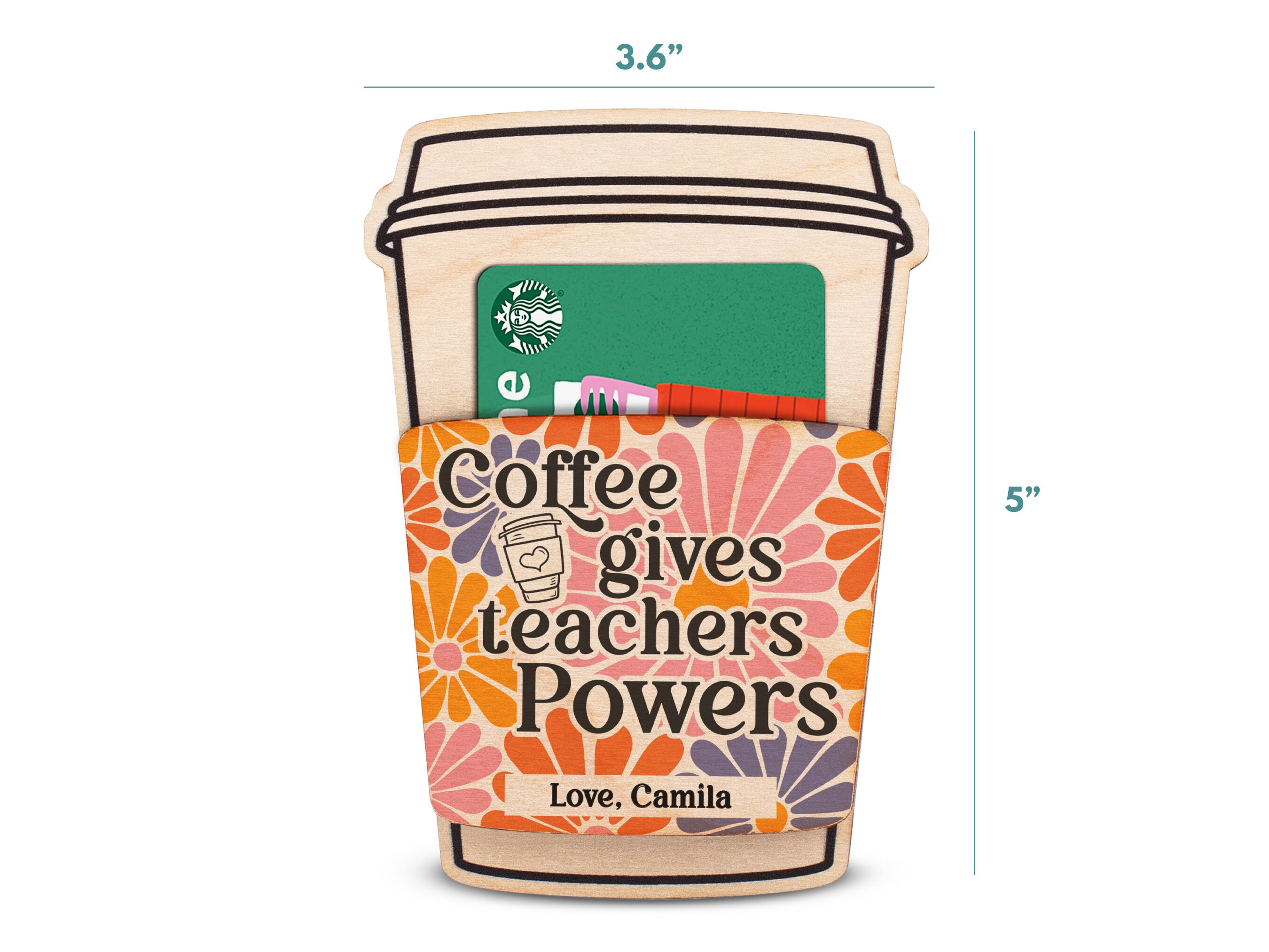 Teacher Appreciation Gift, Teacher Gift Card Holder, Coffee Gift Card ...