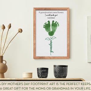 Personalized Birth Month Flower Footprint Sign, Gift for Mom, Grandma ...