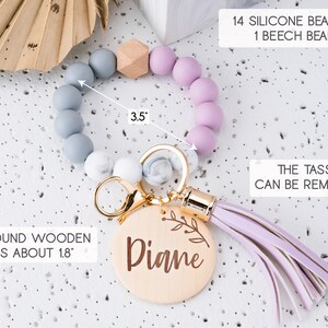 Bead Bracelet Personalized, Bead Keychain, Boho Keychain, Gifts for Her ...