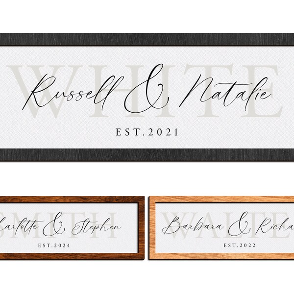 Last Name Framed - Etsy