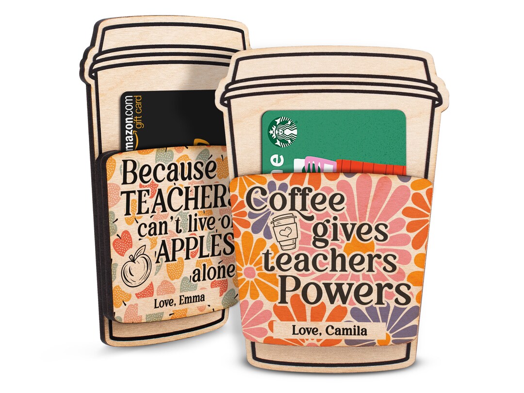 Teacher Gift Card Holder, Coffee Cup Gift Card Holder, Gifts for ...