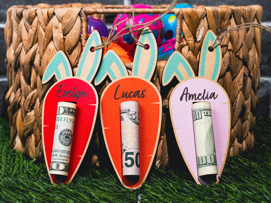 Easter Money Holder, Carrot Money Holder, Easter Carrot Tag, Kids ...