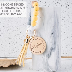 Bead Bracelet Personalized, Bead Keychain, Boho Keychain, Gifts for Her ...