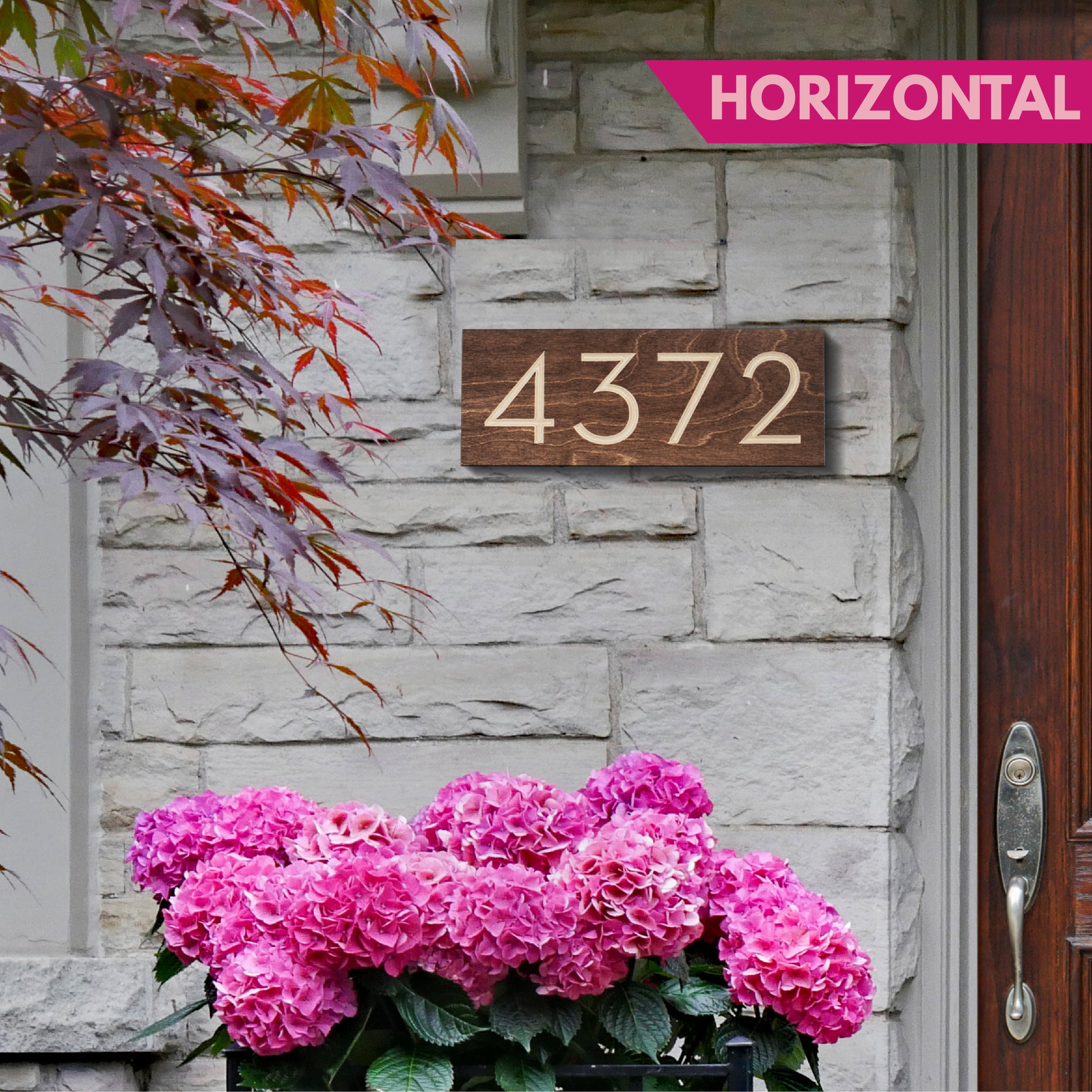 House Number Sign Horizontal Vertical Address Sign for - Etsy