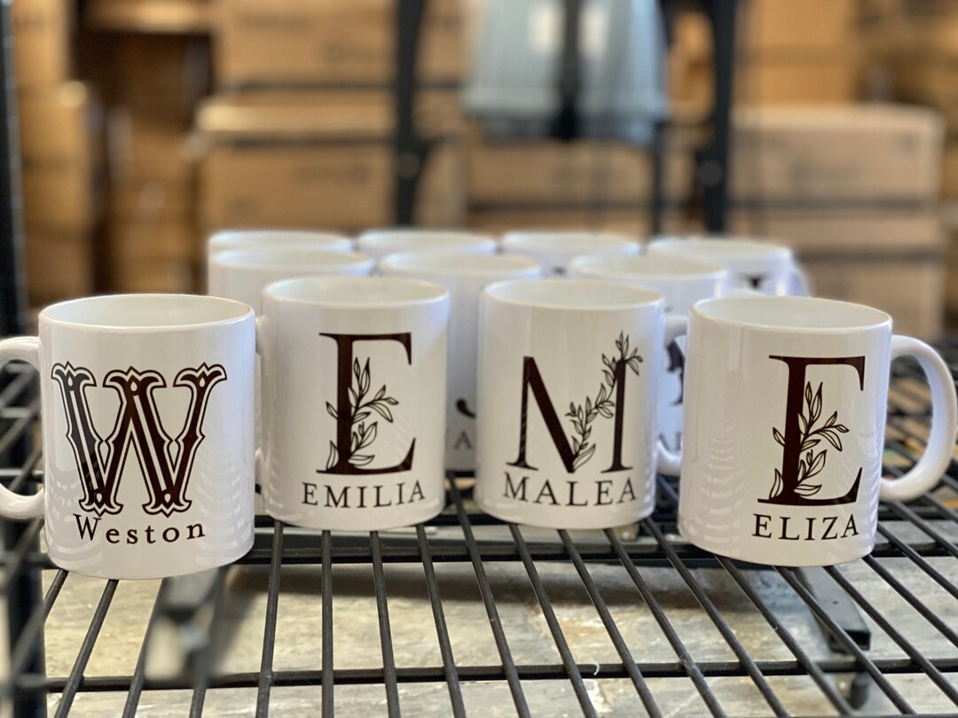 Personalized Initial Mug, Initial and Name Mug, Custom Initial Mug ...