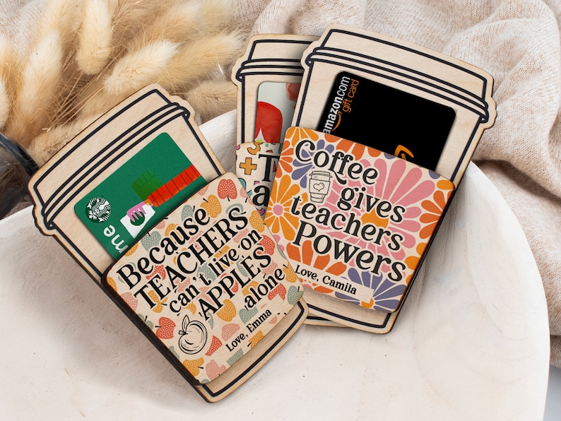 Teacher Appreciation Gift, Teacher Gift Card Holder, Coffee Gift Card ...