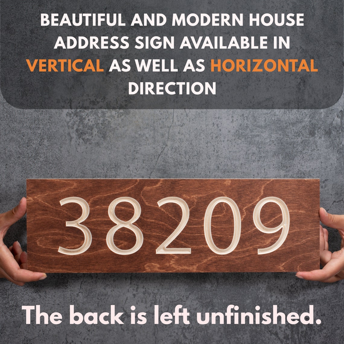 House Number Sign Horizontal Vertical Address Sign for - Etsy