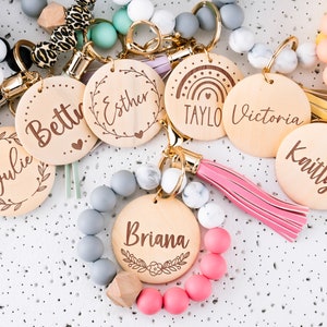 Bead Bracelet Personalized, Bead Keychain, Boho Keychain, Gifts for Her ...