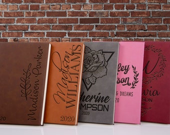 Engraved Leather Journal, Journal Personalized Leather, Personalized ...