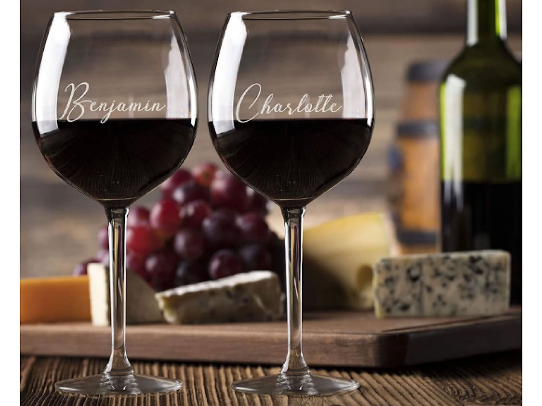 Personalized Wine Glass, Engraved Personalized Wine Glasses, Couple ...