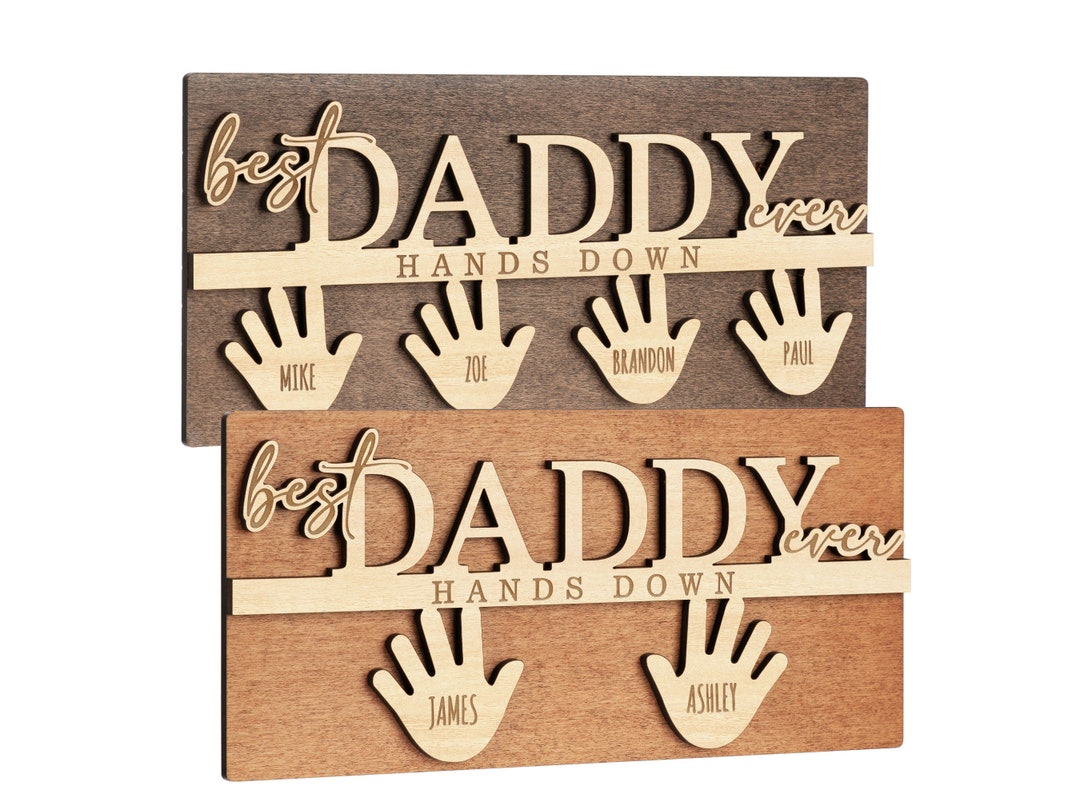 Hands Down Sign, Fathers Day Gifts for Dad, Dad Wood Sign, Father's Day ...
